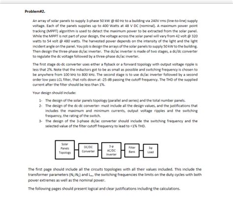 Solved Problem An Array Of Solar Panels To Supply Phase Chegg
