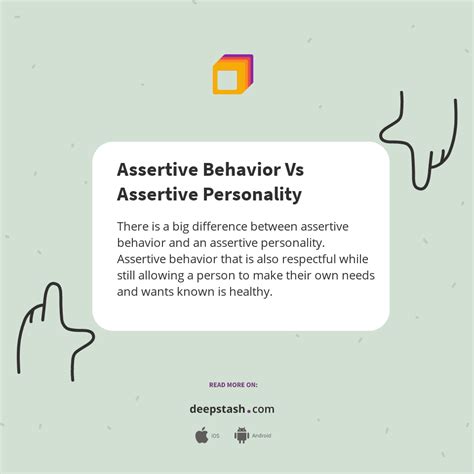 Assertive Behavior Vs Assertive Personality Deepstash