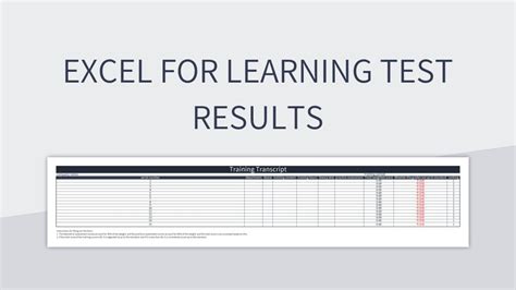 Excel For Learning Test Results Excel Template And Google Sheets File For Free Download Slidesdocs