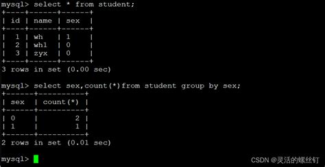 mysql 分组语句测试