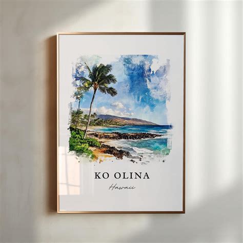 Ko Olina Hi Wall Art Ko Olina Print Kapolei Hawaii Watercolor Art Ko