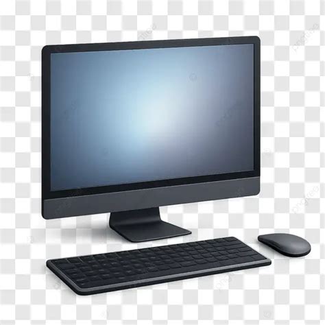 A 3d Rendered Modern Desktop Computer Setup Featuring Widescreen Monitor Desktop Computer