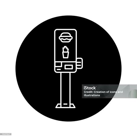 셀프 주문 키오스크 패스트 푸드 블랙 라인 아이콘입니다 웹 페이지용 픽토그램 개념에 대한 스톡 벡터 아트 및 기타 이미지 개념 개념과 주제 건강에 좋지 않은 음식