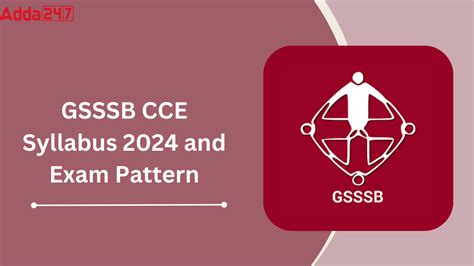 GSSSB CCE Syllabus 2024 And Exam Pattern For Junior Clerk And Other Posts