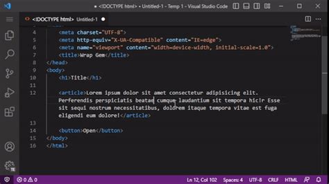 Vscode Wrap Html Elements Dev Community