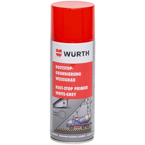 Wurth Rust Stop Primer Prim Roststop White Grey Fast 400ml Ref 08932101 Pack Of 12 Hunt