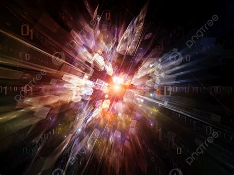 Exponential Technology Bright Math Generated Abstract Radial Elements