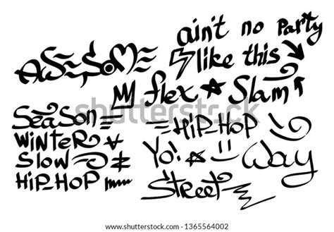 Many Graffiti Tags On White Background Stock Vector Royalty Free 1365564002 Shutterstock