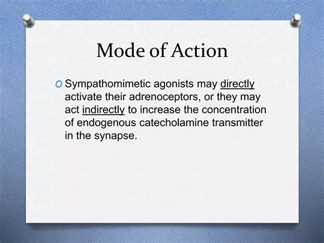 Sympathomimetics Ppt