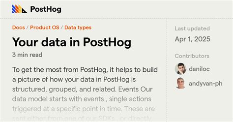 Your Data In Posthog Docs Posthog