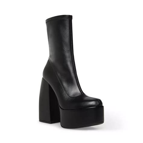 Black Edgy Chunky Heeled Platform Boots Adonis Boutique