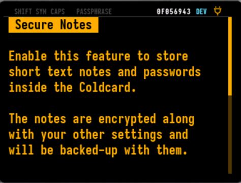 Secure Notes And Passwords Coldcard Documentation