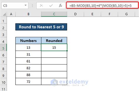 How To Round To The Nearest 5 Or 9 In Excel 8 Methods Exceldemy