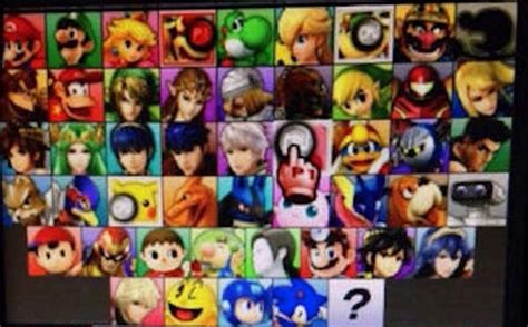 Super Smash Bros 3ds Character Selection Screen