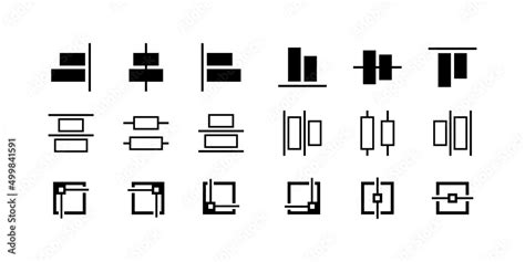 Set Of Black Editing And Formatting Icons Alignment Icons Collection