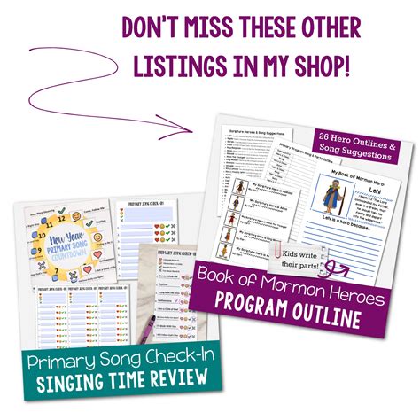 Primary Program Script 2024 Book Of Mormon Song Outline Question Prompts Lds Primary Music