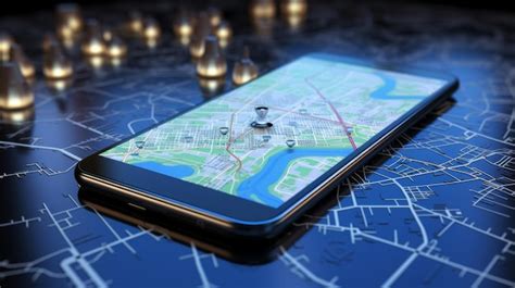 premium photo digital gps pin location route mapping on map with path