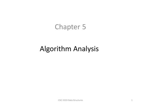 Algorithm Analysis 1