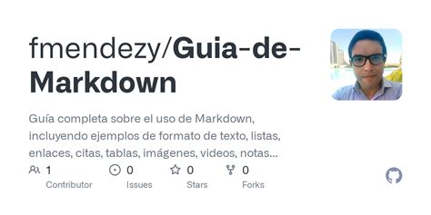 Github Fmendezyguia De Markdown Guía Completa Sobre El Uso De