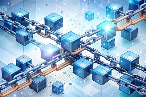 3d Ai Driven Blockchain Elements Concept As Abstract Elements