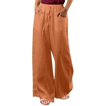 Comdrip Boho Pants For Women Linen Wide Leg Pants Women Summer Casual