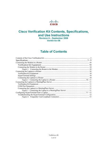 Verikit Checklist Cisco