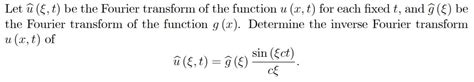 Let û t be the Fourier transform of the function u Chegg com
