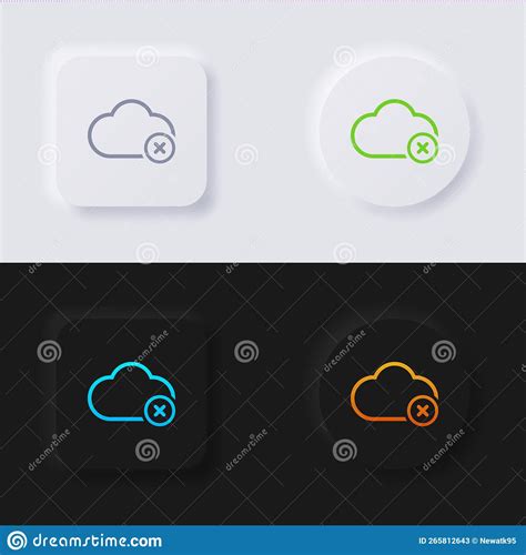 Cloud Icon With Cross Symbol Multicolor Neumorphism Button Soft Ui Design Stock Vector