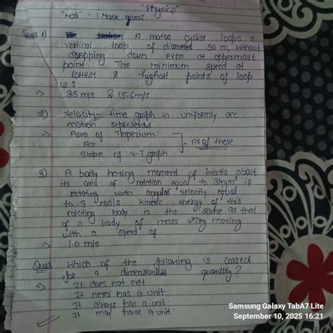 Here Are 4 Multiple Choice Questions From Physics Ques 1 A Motor Cycli