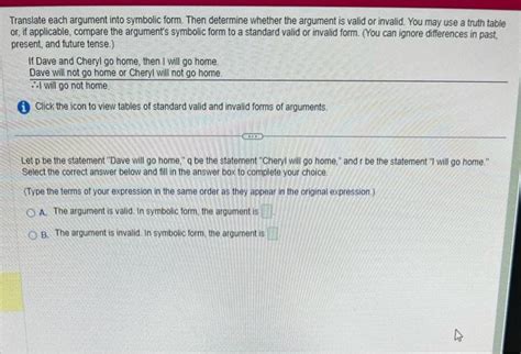 Solved Translate Each Argument Into Symbolic Form Then