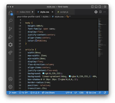 Your Tribe Profile Card Maak Met Html Css En Javascript Een