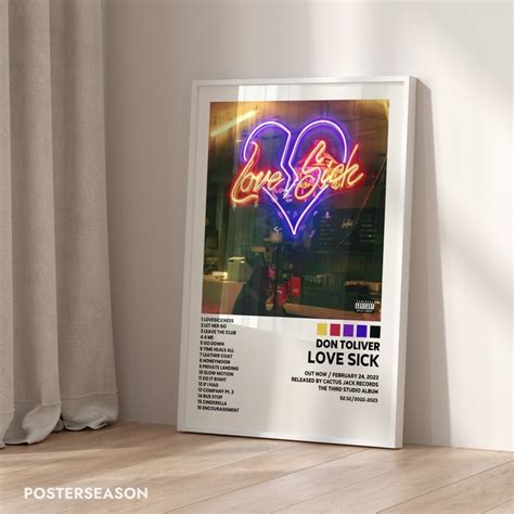 Don Toliver Cover Poster Love Sick Album Wall Print Tracklist Poster