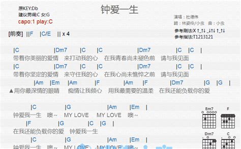 杜德伟钟爱一生吉他谱 C调吉他弹唱谱 和弦谱 打谱啦