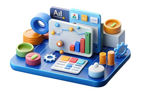 Isometric 3d Ai Powered Predictive Analytics Frame Concept As A Clean