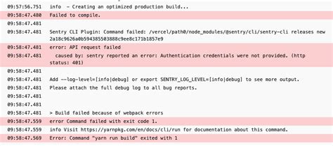 Vercel Auth Token Not Provided Causes Failed Deploy · Issue 4383 · Getsentrysentry Javascript