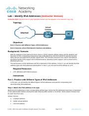 12 7 4 Lab Identify IPv6 Addresses ILM Docx Lab Identify IPv6 Addresses Instructor