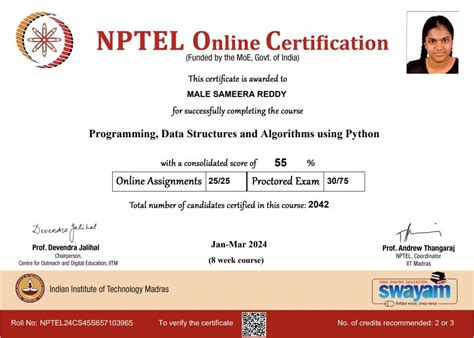 Sameera Reddy Male On Linkedin Nptel Pythonprogramming Datastructures Algorithms