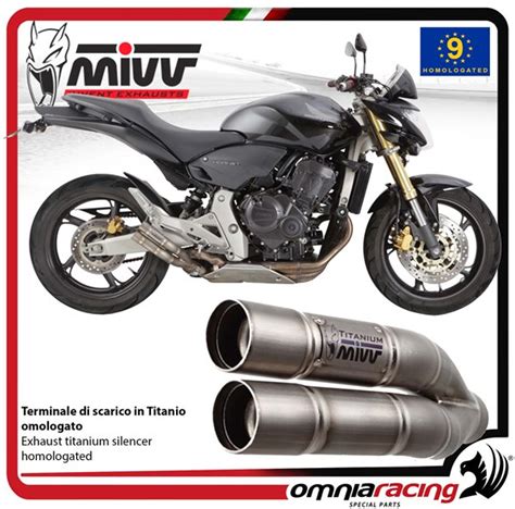Mivv Exhaust Slip On Double Gun Approved Titanium Honda Hornet 600