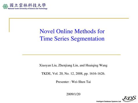 Ppt Novel Online Methods For Time Series Segmentation Powerpoint