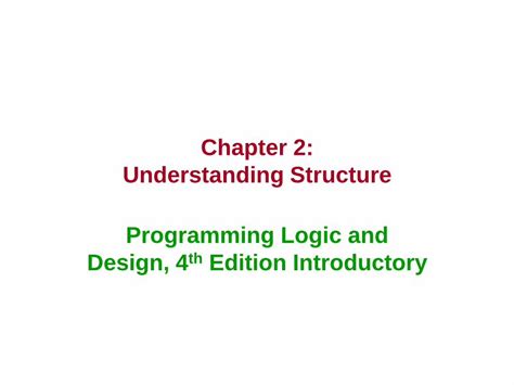 Pdf Chapter 2 Understanding Structure Programming Book
