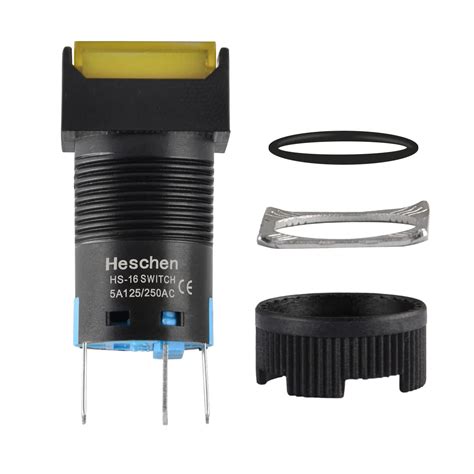 Heschen 16mm Square Latching Push Button Switch 1no 1nc 12v 24v 110v 2
