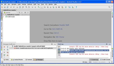 Android Studio Gradle Sync Failed CreateProcess Error 193 1 Is Not A