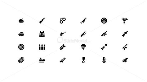 Icons Slide For Military PowerPoint SlideModel