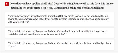 Solved Ethical Decision Making Field Manual 5 The Client