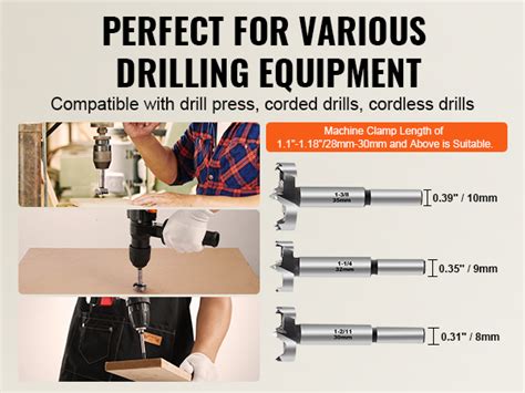 Vevor Forstner Bit Set 16 Pcs Forstner Drill Bits Set 14 To 1 58