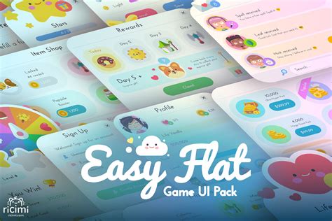 Easy Flat Gui Pack 2d Gui Unity Asset Store