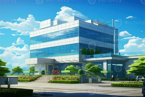 Office Building Exterior Anime Visual Novel Game Generate Ai 27736631