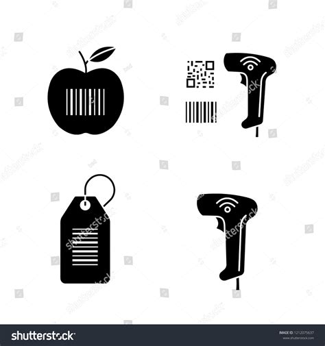 Barcodes Glyph Icons Set Product Barcode Stock Vector Royalty Free