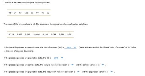 Solved Consider A Data Set Containing The Following Values Chegg