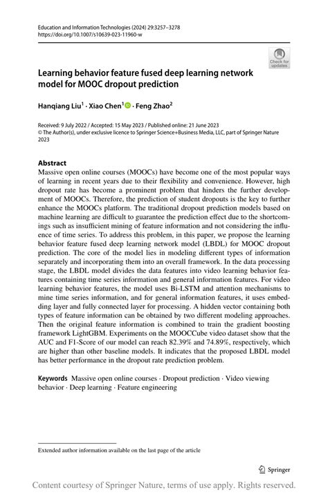 Learning Behavior Feature Fused Deep Learning Network Model For Mooc